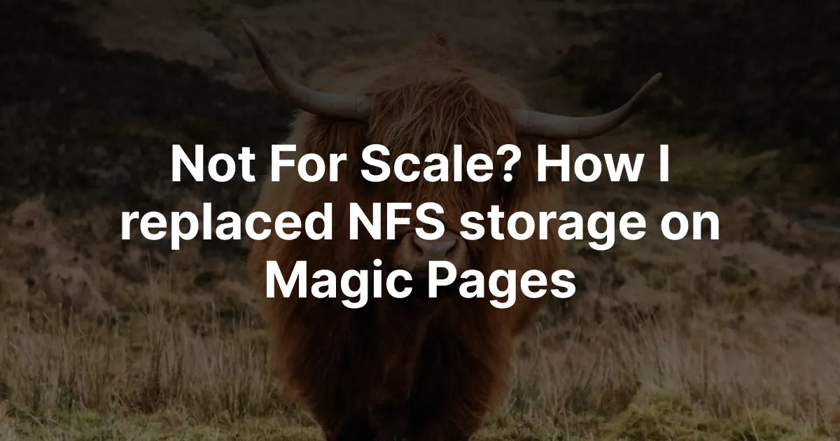 Not For Scale? How I replaced NFS storage on Magic Pages